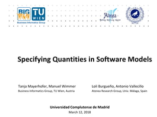 Specifying quantities in software models | PPT