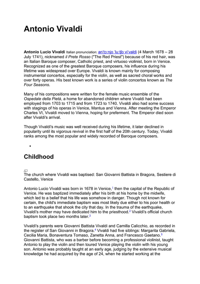 Antonio vivaldi | PDF