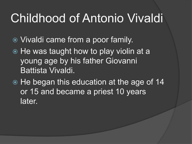 Antonio vivaldi power point | PPTX | Classical Music | Music