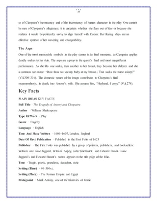 Antony and cleopatra (Critical Study & Analysis) | DOCX