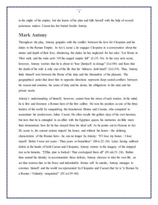 Antony and cleopatra (Critical Study & Analysis) | DOCX