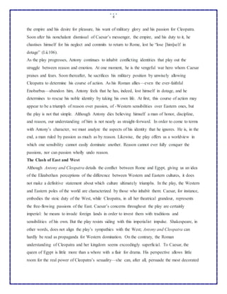 Antony and cleopatra (Critical Study & Analysis) | DOCX