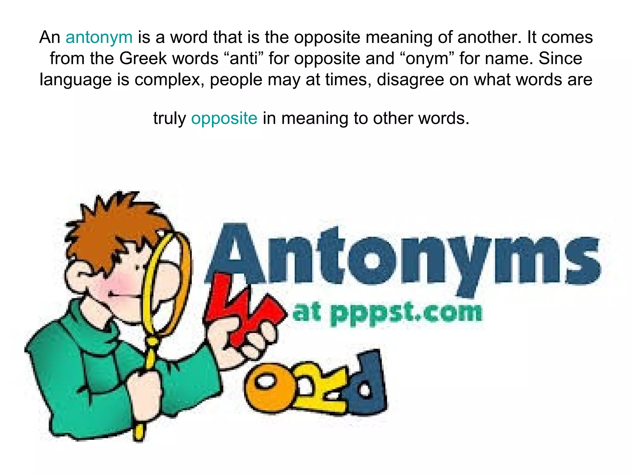 Antonyms | PPT