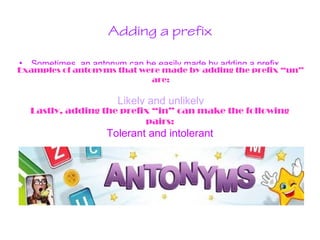Antonyms | PPT
