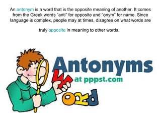 Antonyms | PPT