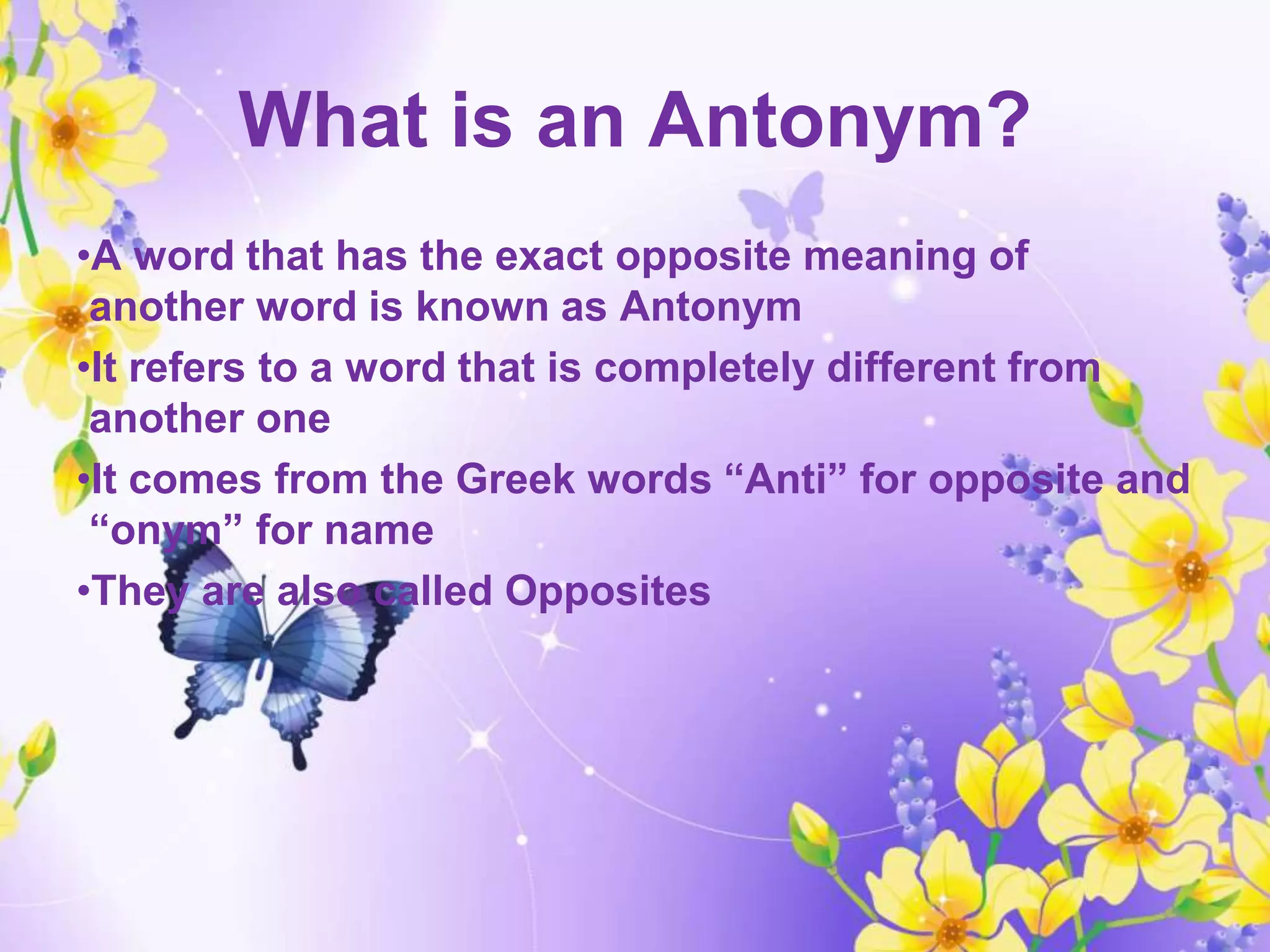 Antonyms | PPT