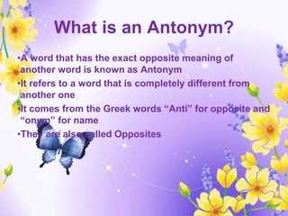 Antonyms | PPT