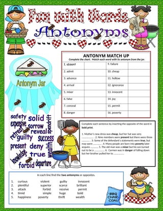 ANTONYMS1............................doc | Stocks and Bonds | Personal ...