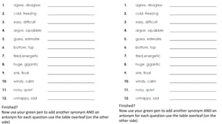 Antonyms and synonyms | PPT