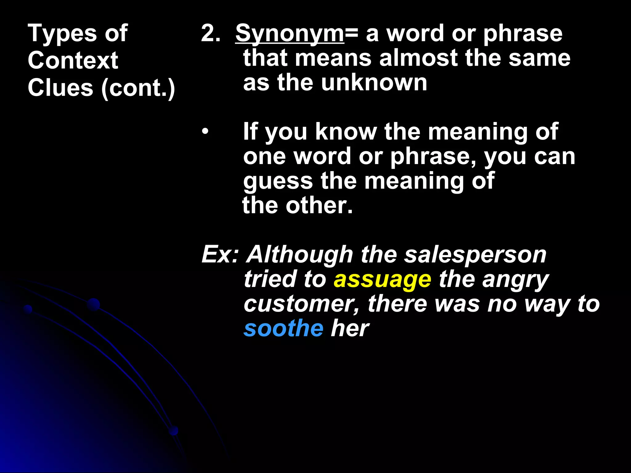 Antonyms as context clue | PPT