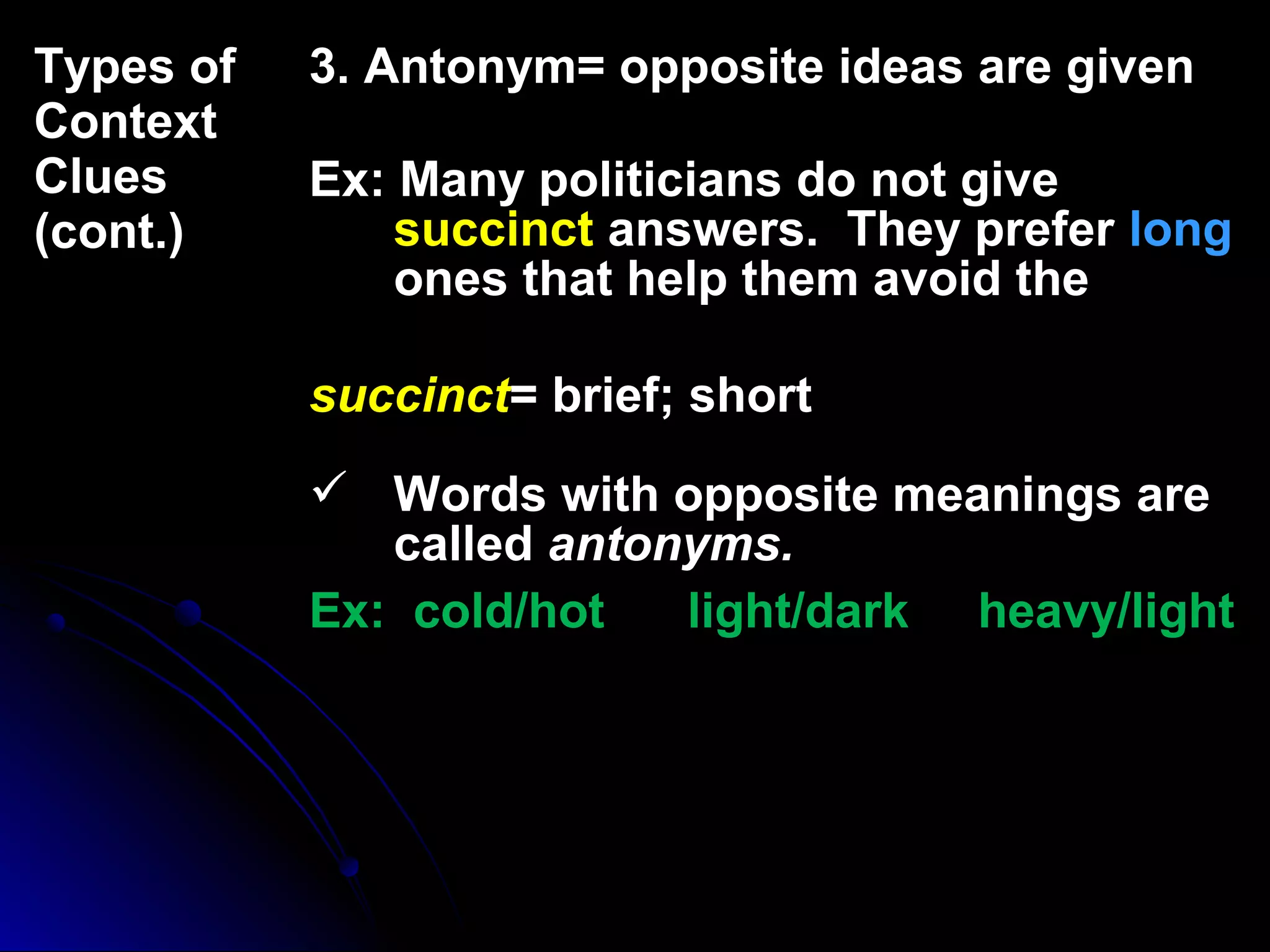 Antonyms as context clue | PPT
