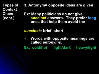 Antonyms as context clue | PPT