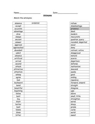 Antonyms | PDF