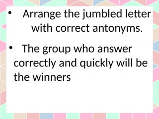 antonyms prof ed 4.pptx bachelor of elementary education | PPT