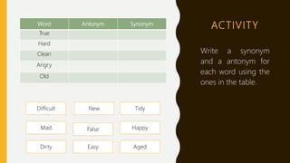 Antonyms&synonyms | PPTX