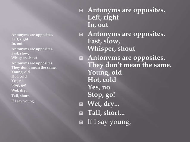 Antonyms the bad way | PPT