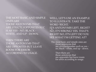 Antonyms the bad way | PPT