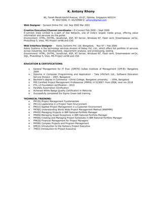 Antony Rhony Resume | DOC