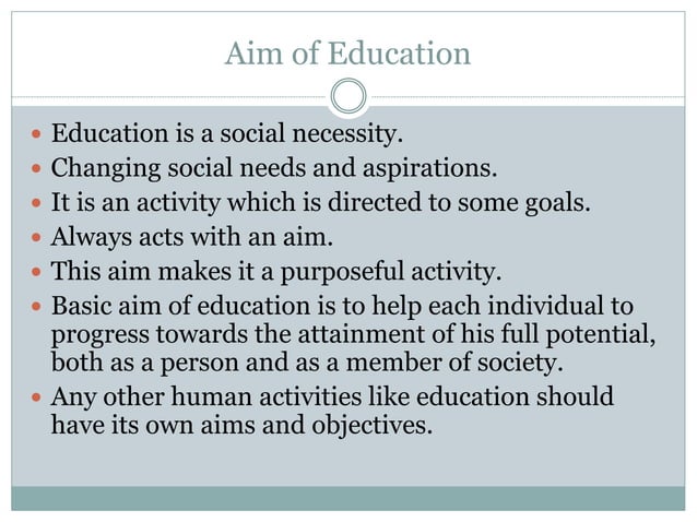 INDIVIDUAL AIM OF EDUCATION PPT | PPTX