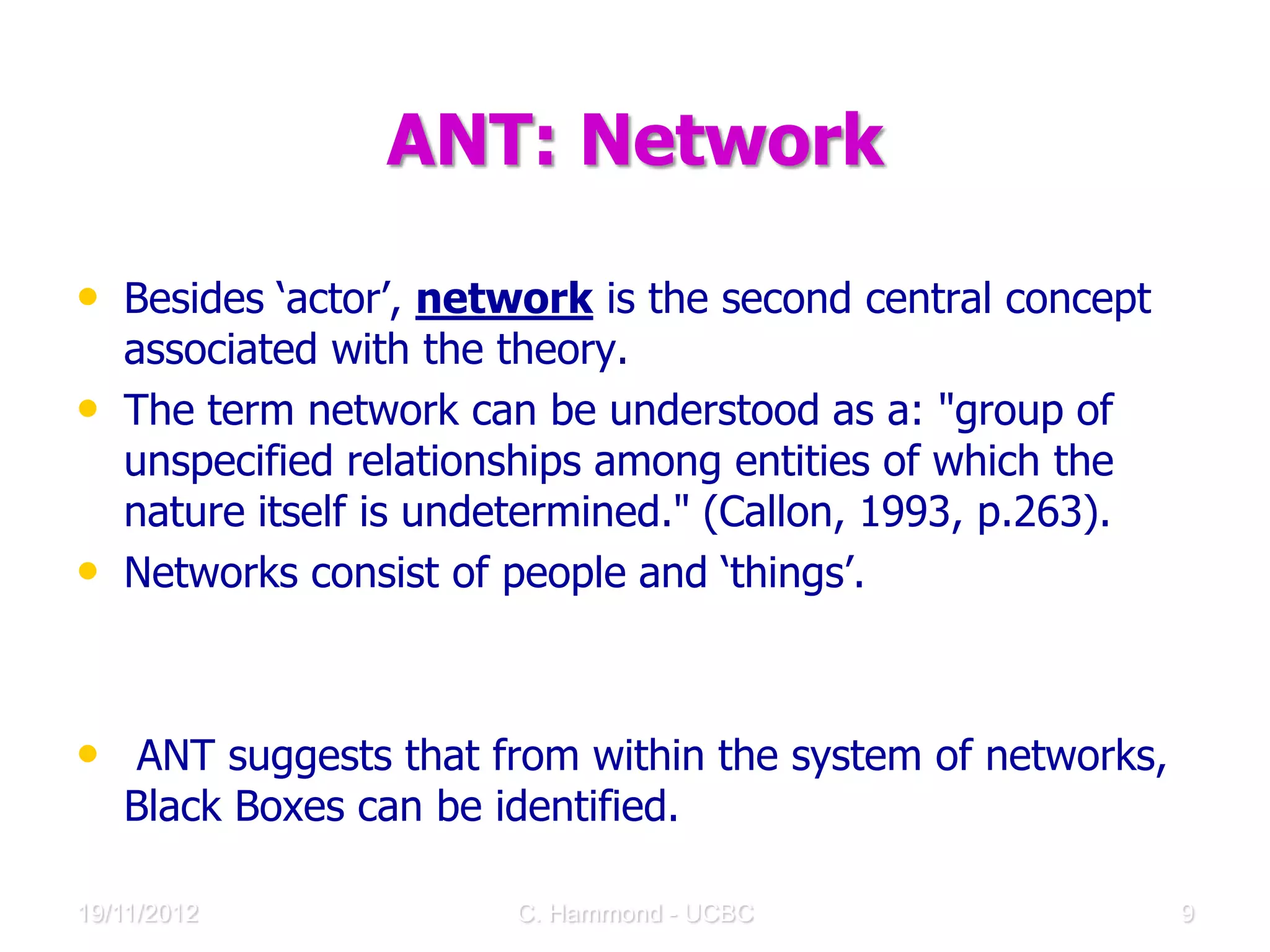 Actor Network Theory - Modernity to Postmodernity | PPTX