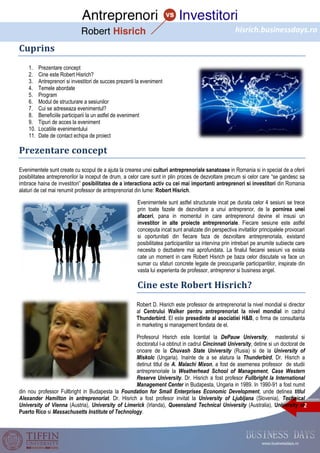 Antreprenori vs Investitori cu Robert Hisrich | PDF