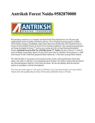 Antriksh forest | DOC