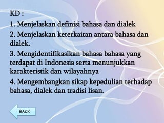 Antopologi: Dialek dan Bahasa Lisan | PPTX