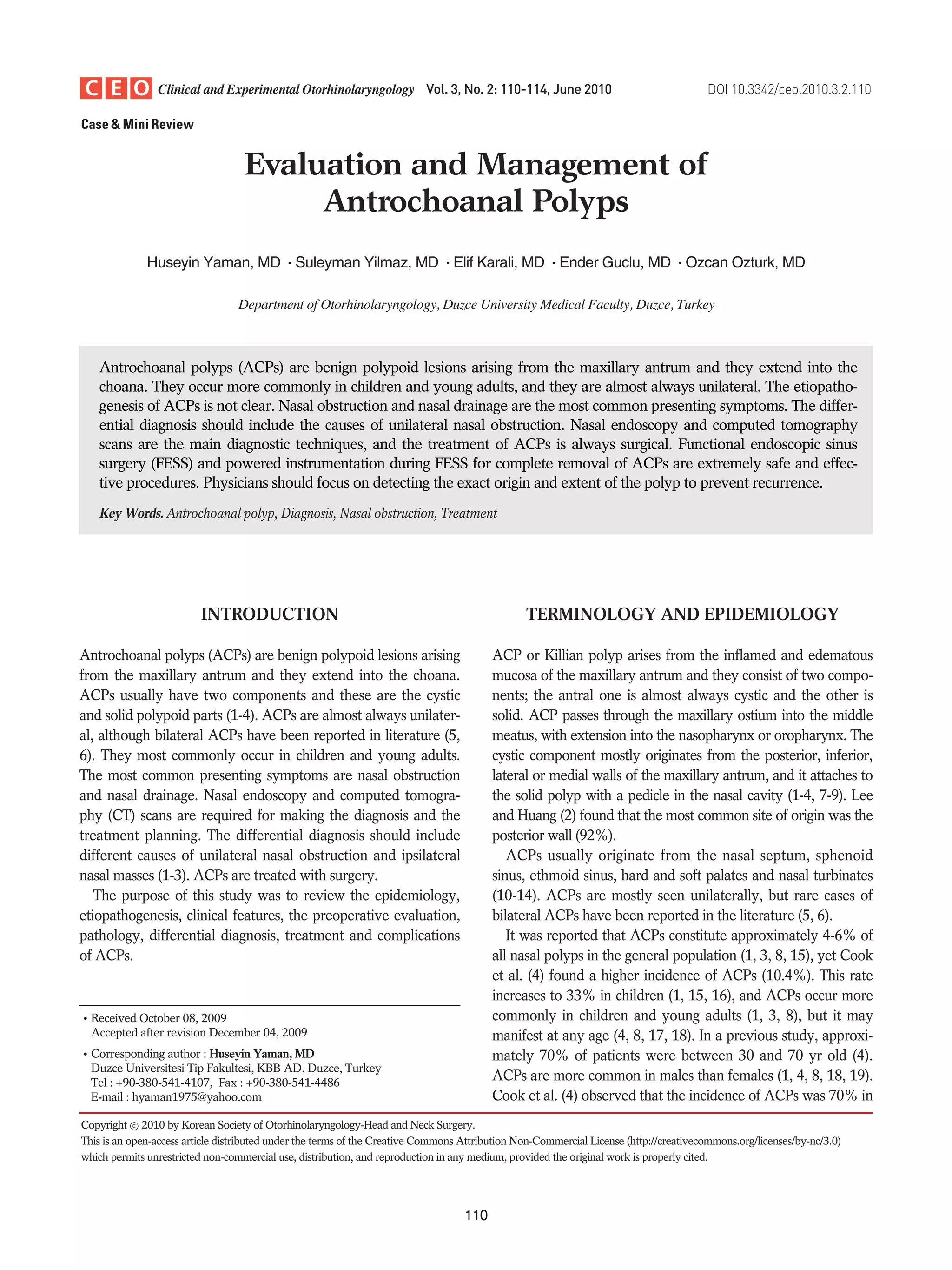 Antrochoanal polyp | PDF