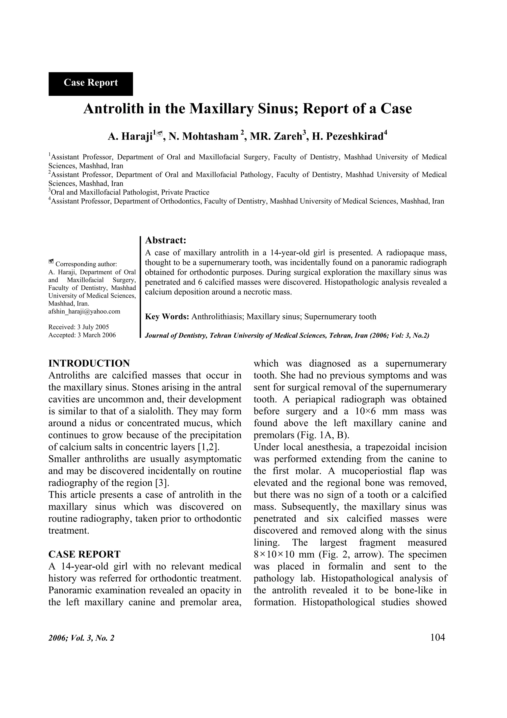 Antrolith a case report | PDF