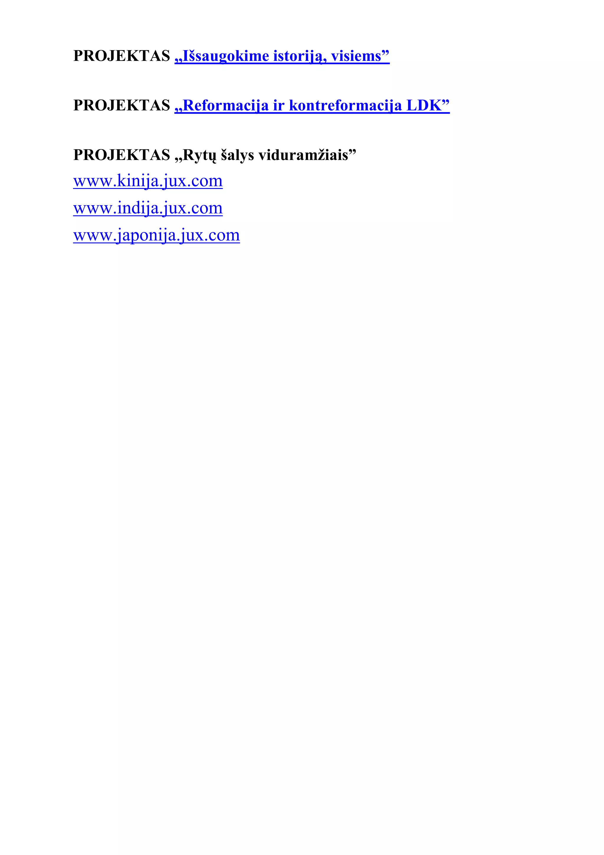 Istorijos ir IT projektai | DOCX
