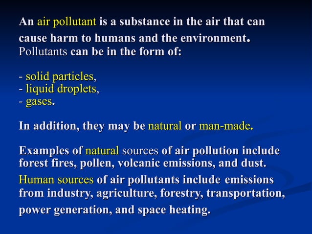 Antropogenic air pollution | PPT | Indoor Environmental Quality | Home ...