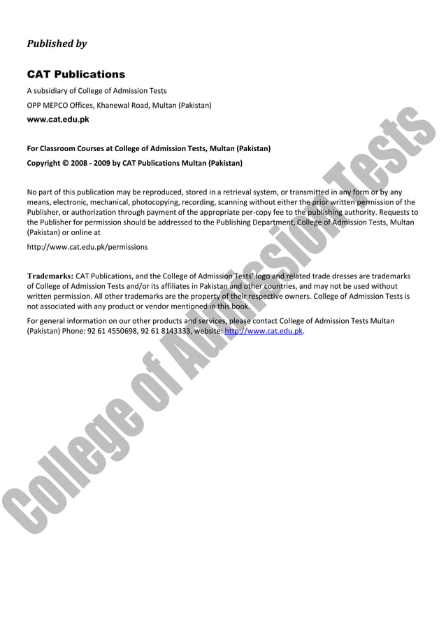 GAT NTS SAMPLE PAPERS MATERIAL PART 5 | PDF