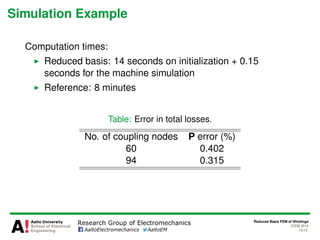 Reduced Basis Finite Element Modelling of Electrical Machines with Multi-Conductor Windings | PDF