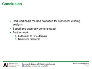 Reduced Basis Finite Element Modelling of Electrical Machines with Multi-Conductor Windings | PDF