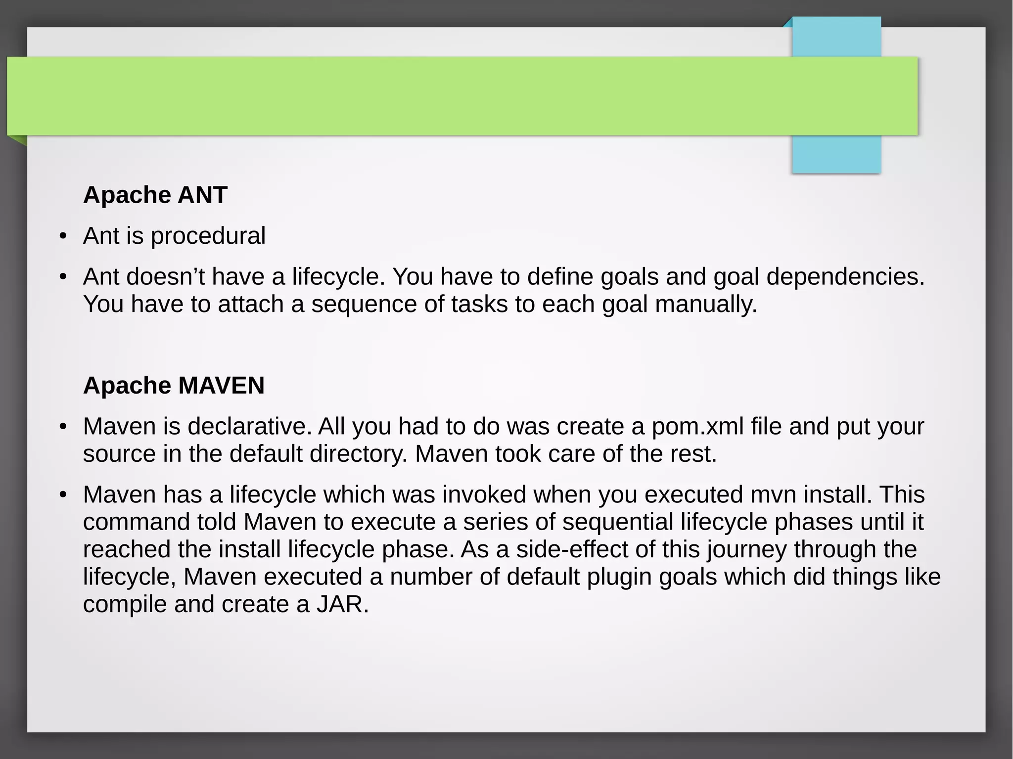 Apache ANT vs Apache Maven | PPT