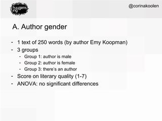 Gender and the Riddle of Literary Quality | PPT | Books and Literature