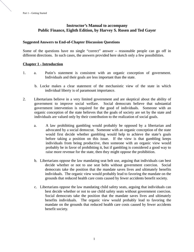 Public Finance by Harvey S. Rosen and Ted Gayer | PDF