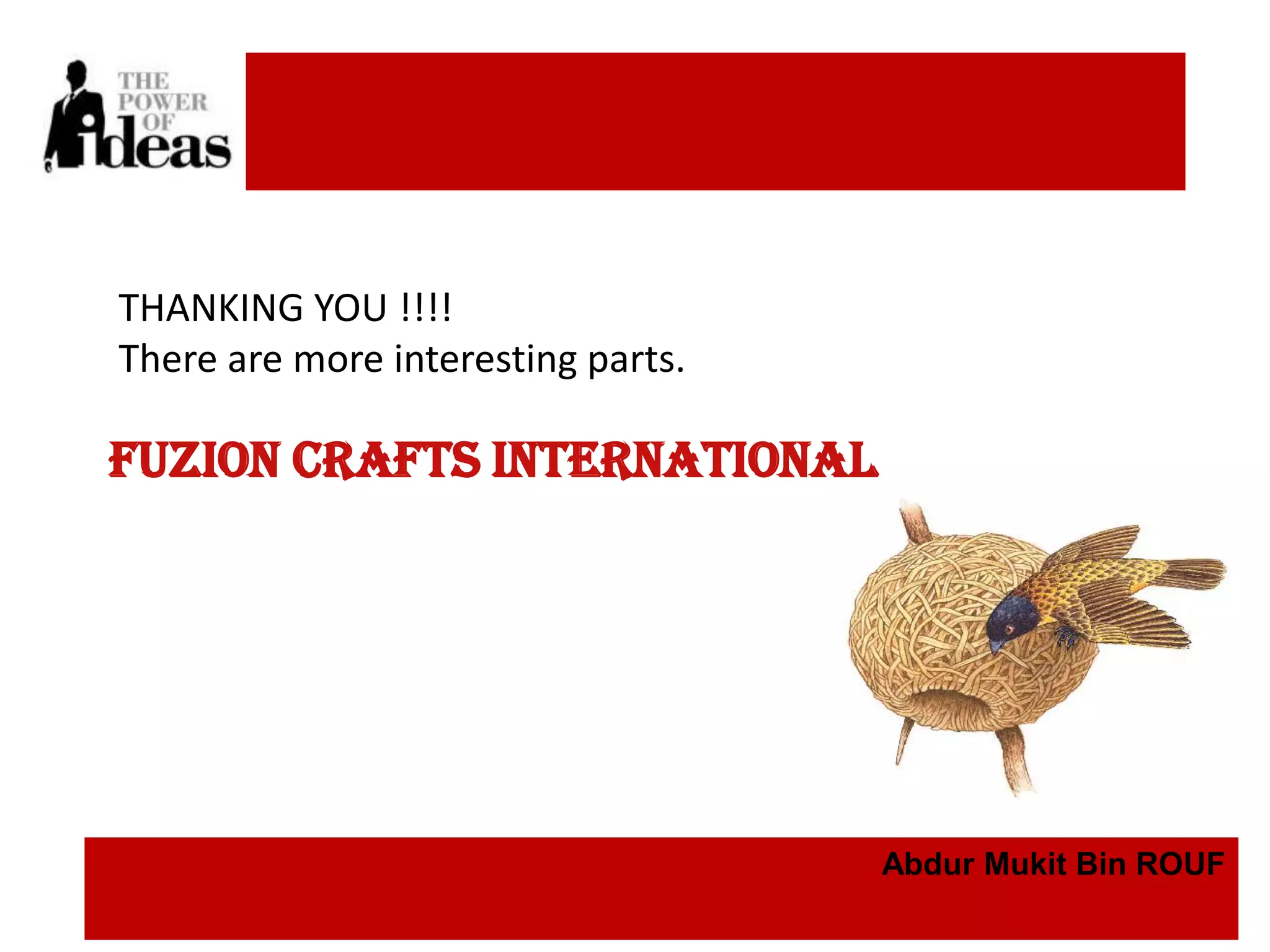 FUZION CRAFTS INTERNATIONAL | PPTX