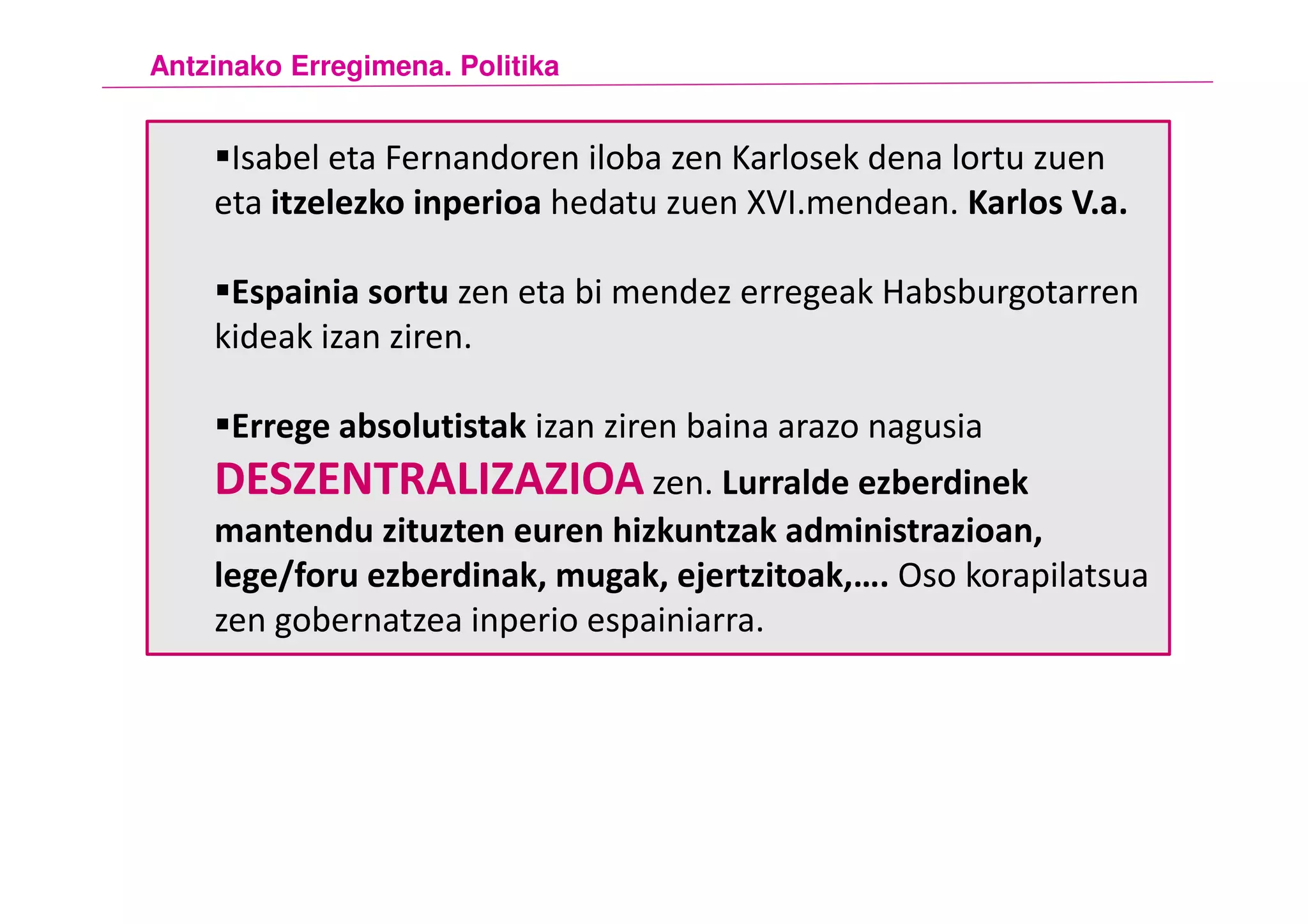 Antzinako Erregimena (4 DBH) | PDF