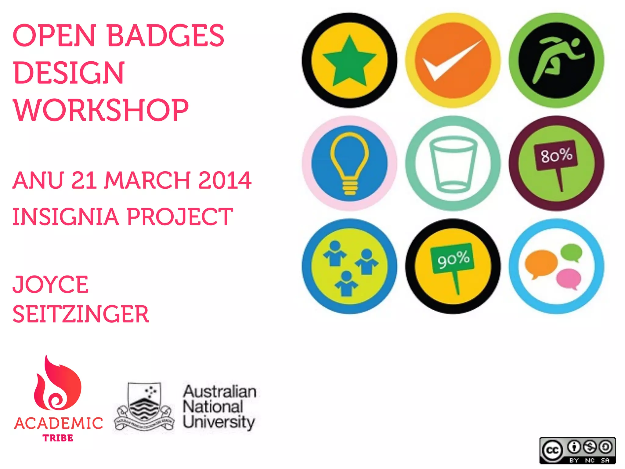 INSIGNIA Open Badges Design Workshop | PPT