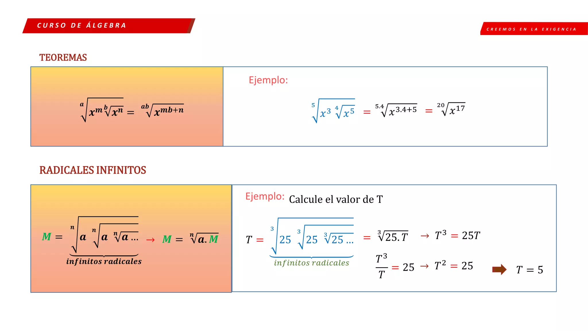 álgebra - Exponentes y productos notables | PPT