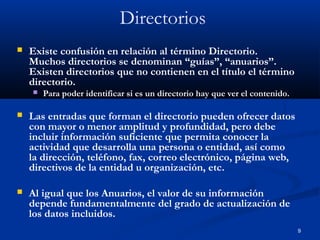 Anuarios, directorios y guías | PPT