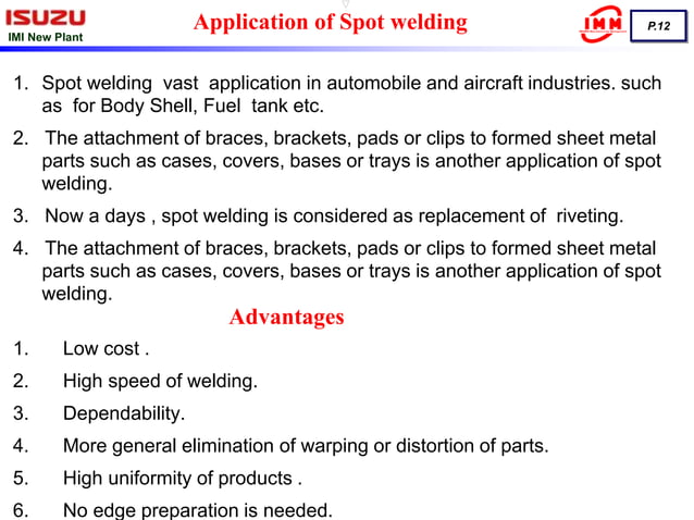 Anudeep isuzu resistance spot welding report | PPT