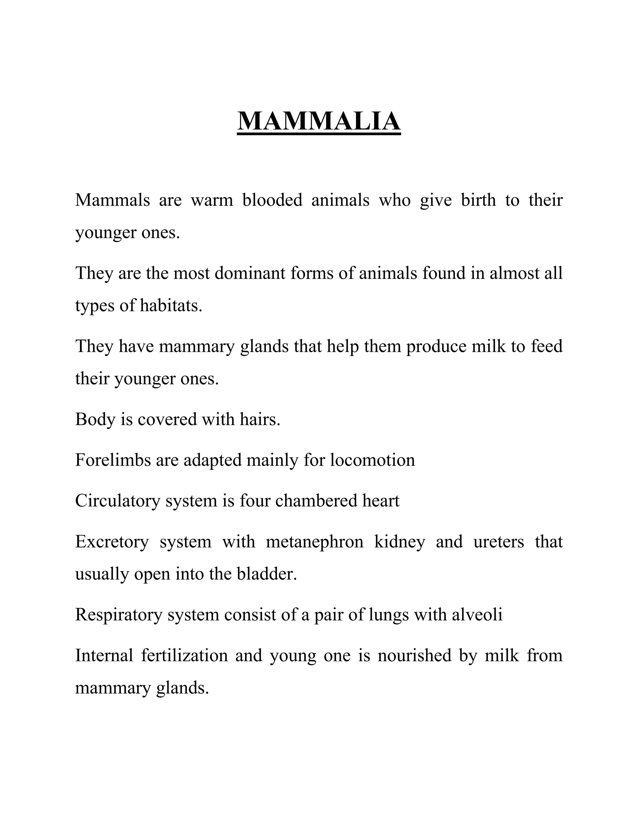 DIGITAL ALBUM MAKING - MAMMALS NATURAL SCIENCE OPTIONAL | PDF