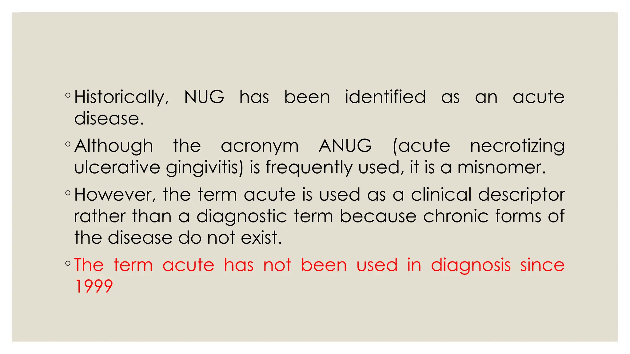 Acute necrotizing ulcerative gingivitis. | PPTX