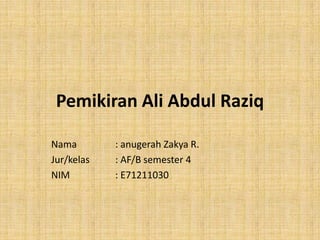 Anugerah ali abdul raziq | PPT