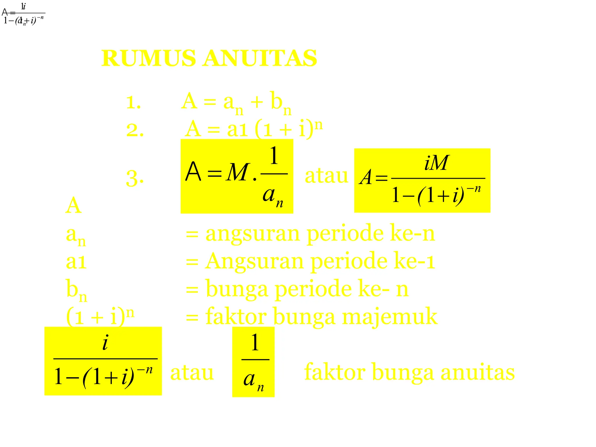 Cara melakukan perhitungan anuitas matematika bisnis | PPT