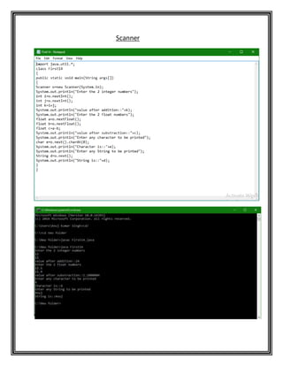 Scanner,BufferedReader,Applet | DOCX | Programming Languages | Computing