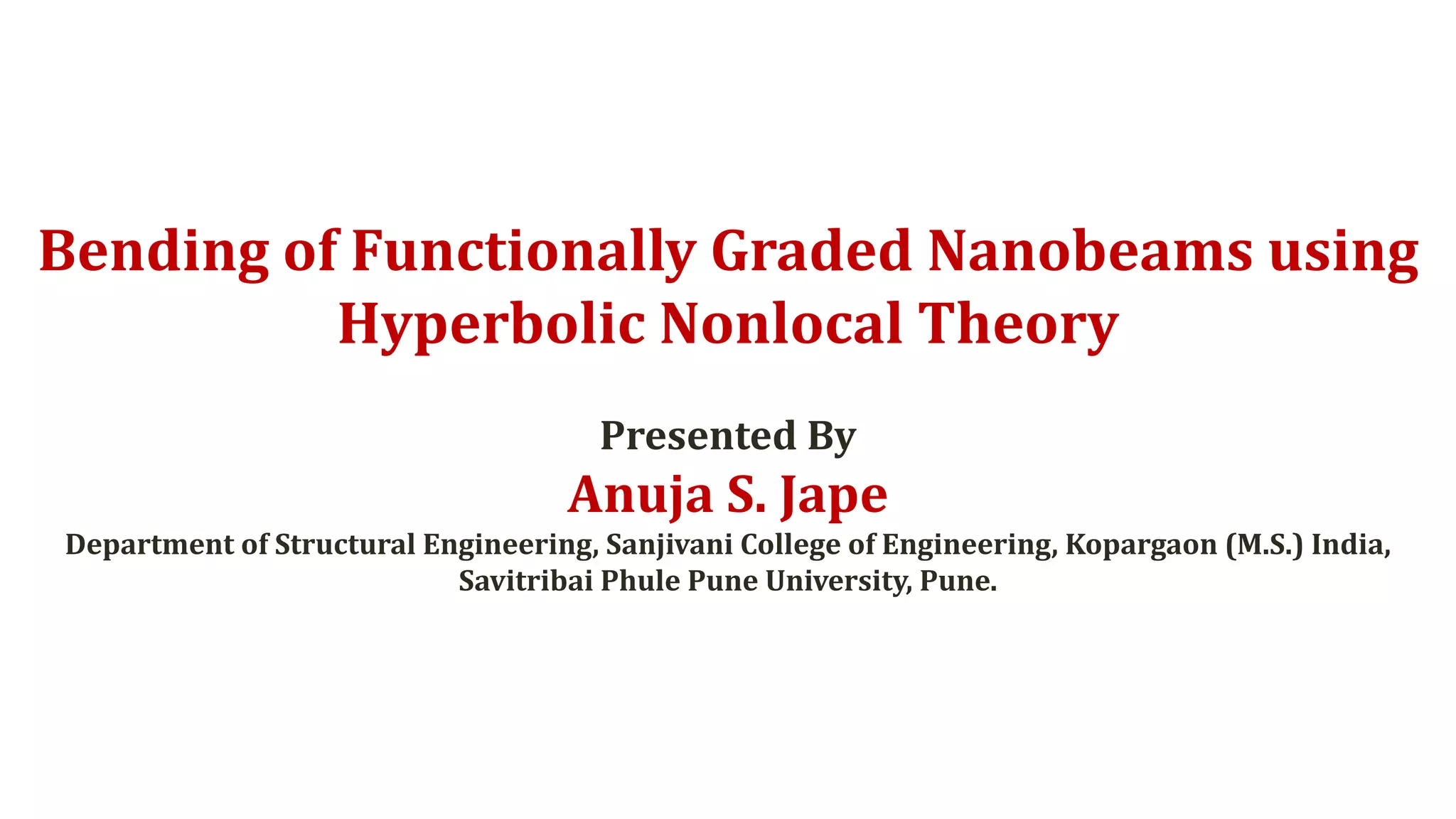 Bending of Functionally Graded Nanobeams using Hyperbolic Nonlocal Theory.pdf