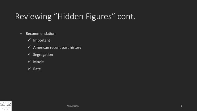 Book Review (Hidden Figures) | PPTX